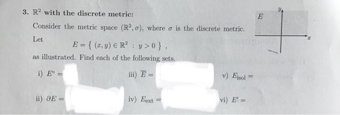 Solved 3. R2 with the discrete metric: Consider the metric | Chegg.com