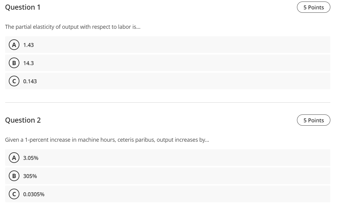 Solved The partial elasticity of output with respect to | Chegg.com