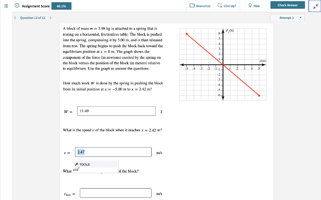 Solved : Assignment Score: 86.1% Resources Give Up? Hint | Chegg.com
