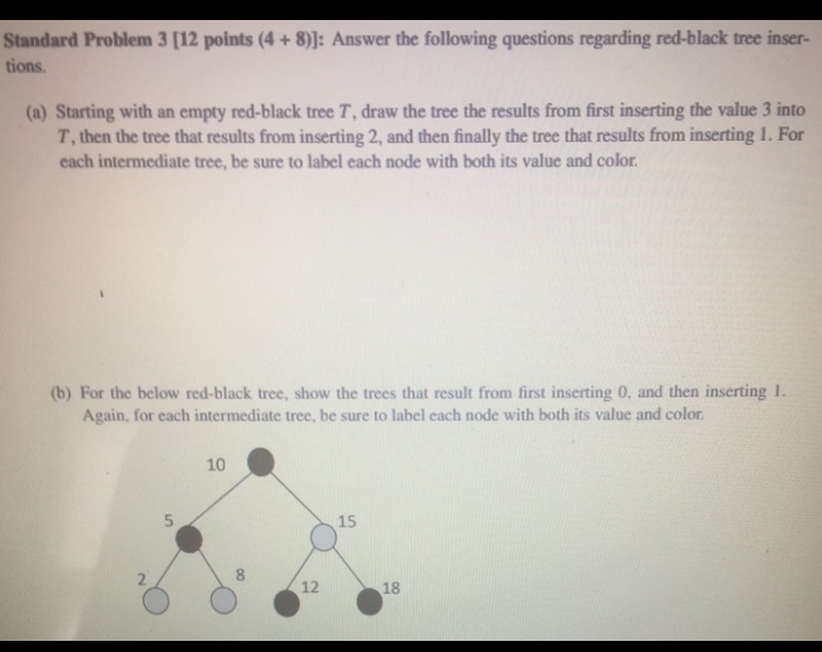 Solved Standard Problem 3 [12 points (4 + 8)]: Answer the | Chegg.com
