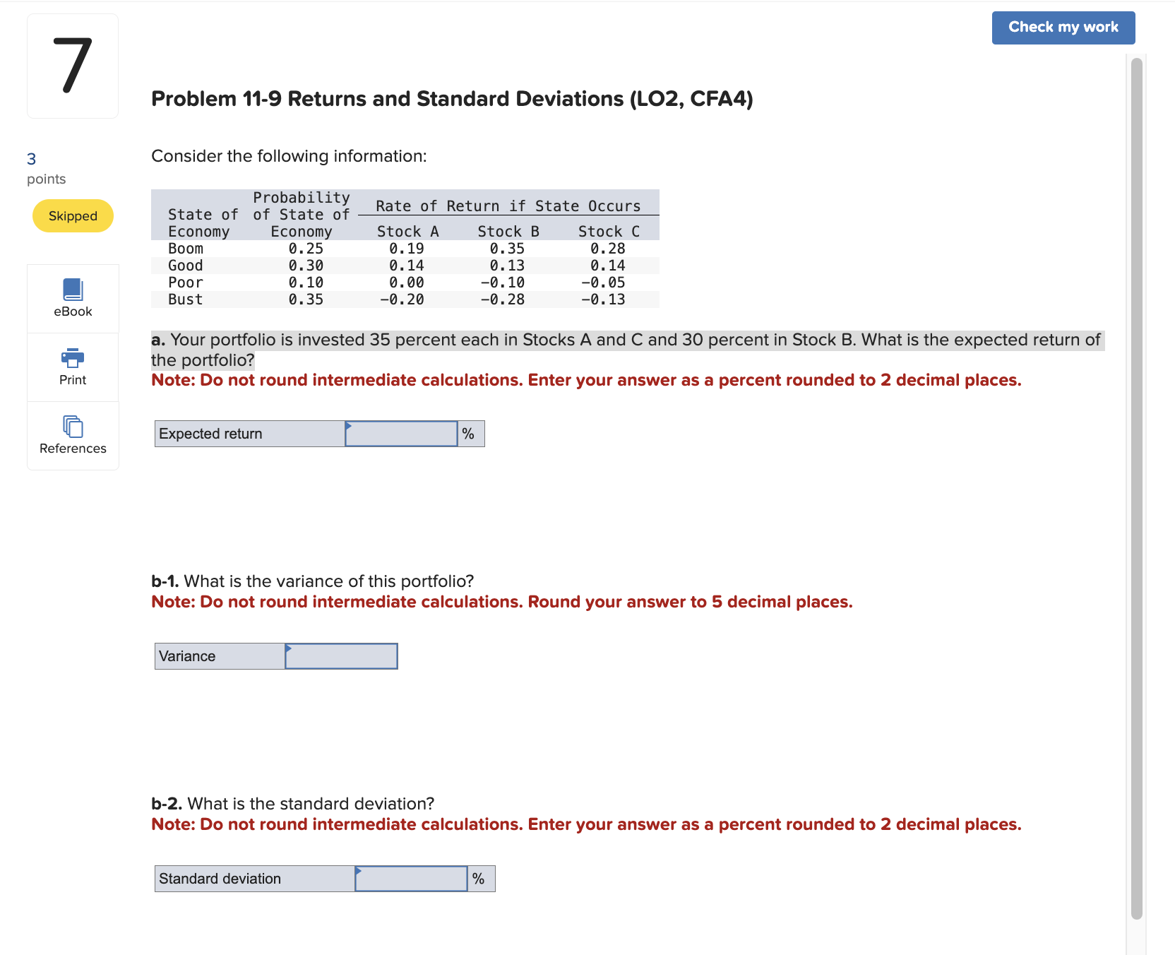 Solved Problem 11-9 Returns and Standard Deviations (LO2, | Chegg.com