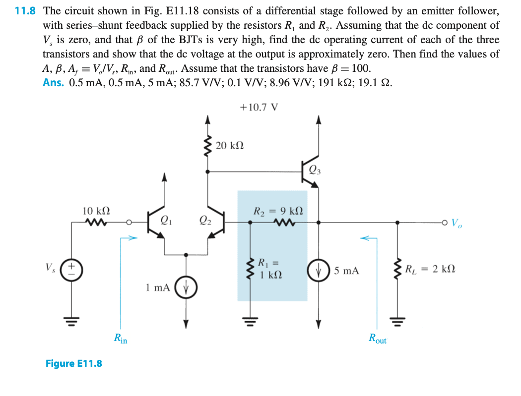 Solved 1.8 The circuit shown in Fig. E11.18 consists of a | Chegg.com