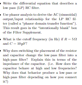 Solved Write the differential equation that describes a | Chegg.com