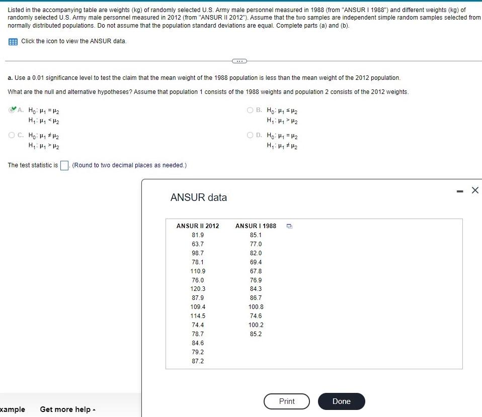 Solved Given in the table are the BMI statistics for random | Chegg.com
