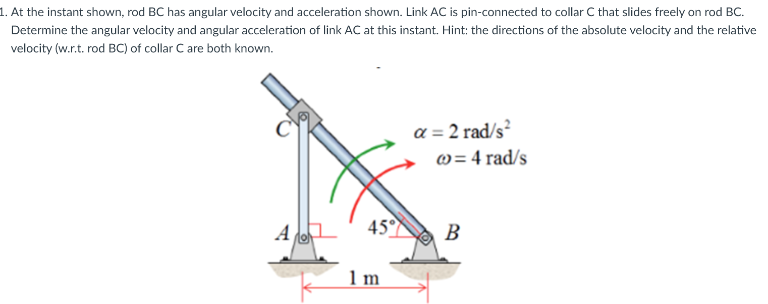 Solved At the instant shown, rod BC ﻿has angular velocity | Chegg.com