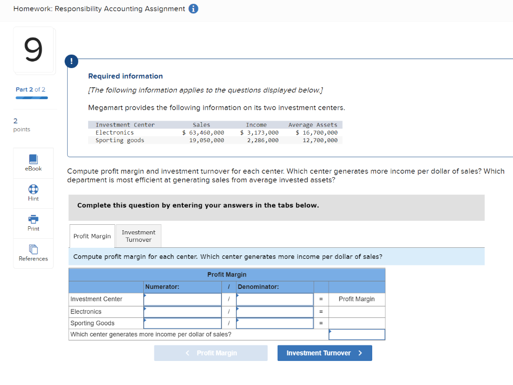 Solved Homework: Responsibility Accounting Assignment i 9 | Chegg.com