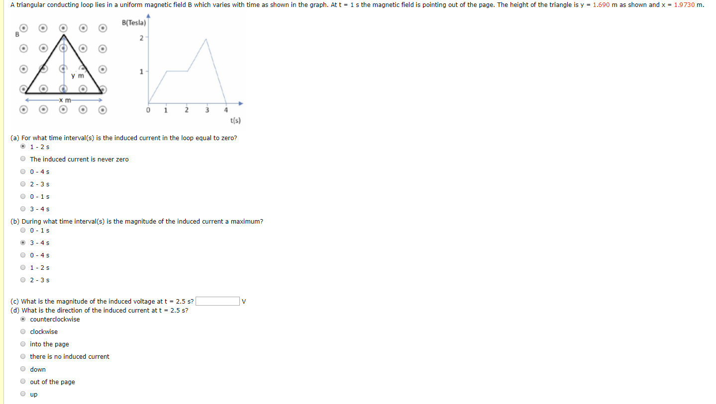 Solved A triangular conducting loop lies in a uniform | Chegg.com