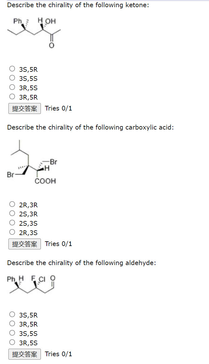 Solved Describe the chirality of the following ketone: | Chegg.com