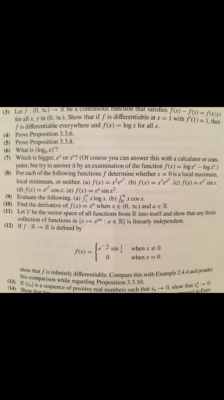 Solved Show That F Is Infinitely Differentiable Compare