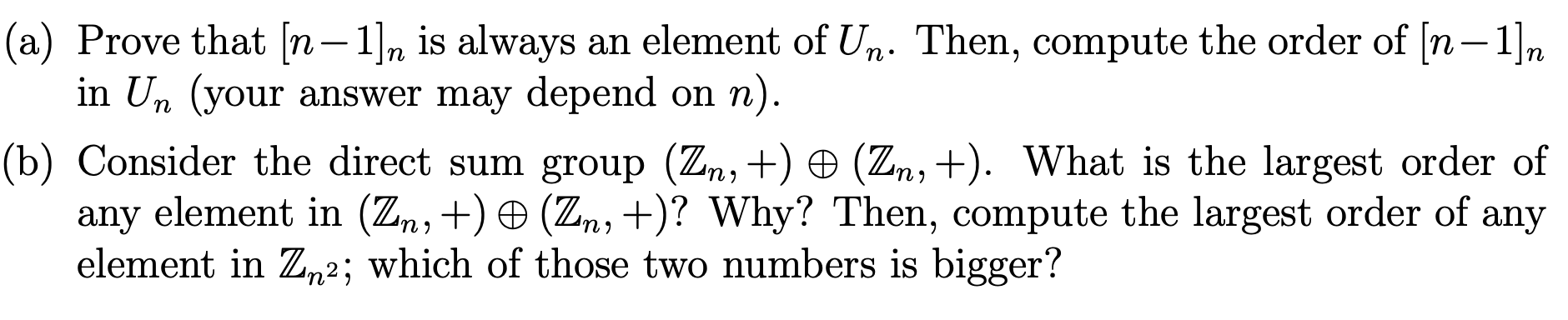 Solved Let n is integer and n is greater than or equal to 2. | Chegg.com