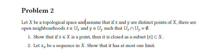 Solved Let X be a topological space and| assume that if x | Chegg.com