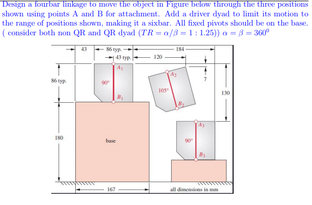 Solved Design a fourbar linkage to move the object in Figure | Chegg.com