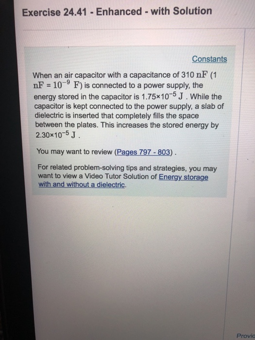 Solved Exercise 24.41 Enhanced - with Solution Constants | Chegg.com