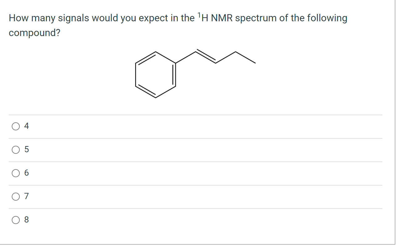 Solved How many signals would you expect in the 1H NMR | Chegg.com