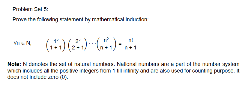 Solved Problem Set 5: Prove the following statement by | Chegg.com
