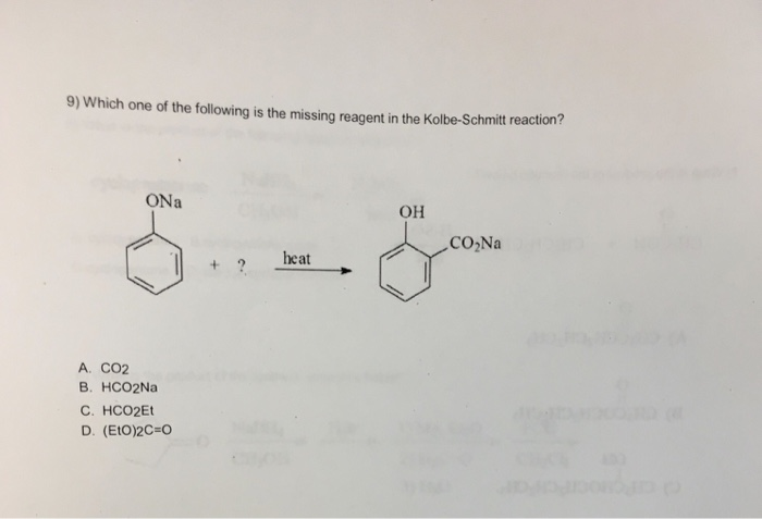 Solved 9) Which one of the following is the missing reagent | Chegg.com