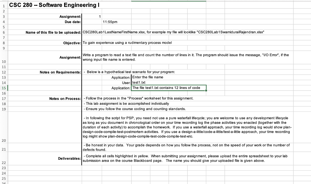 Csc 280 Software Engineering I