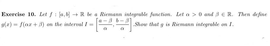 Solved Exercise 10. Let f:[a,b]→R be a Riemann integrable | Chegg.com