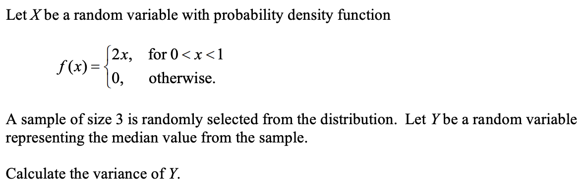 Solved Let x ﻿be a random variable with probability density | Chegg.com