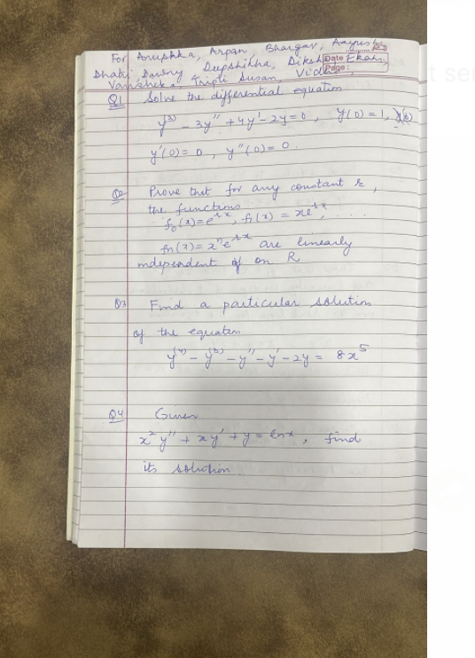 Solved For Arrushta, Arpan, Bhargas, Shati, Daving | Chegg.com