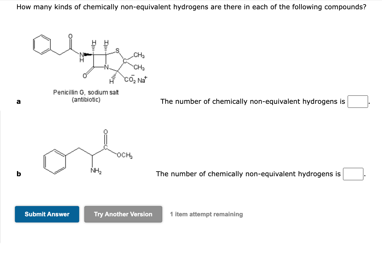 Solved How many kinds of chemically non-equivalent hydrogens | Chegg.com