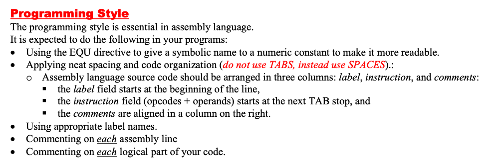 Solved Programming Style The programming style is essential | Chegg.com