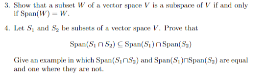 Solved 3. Show that a subset W of a vector space V is a | Chegg.com