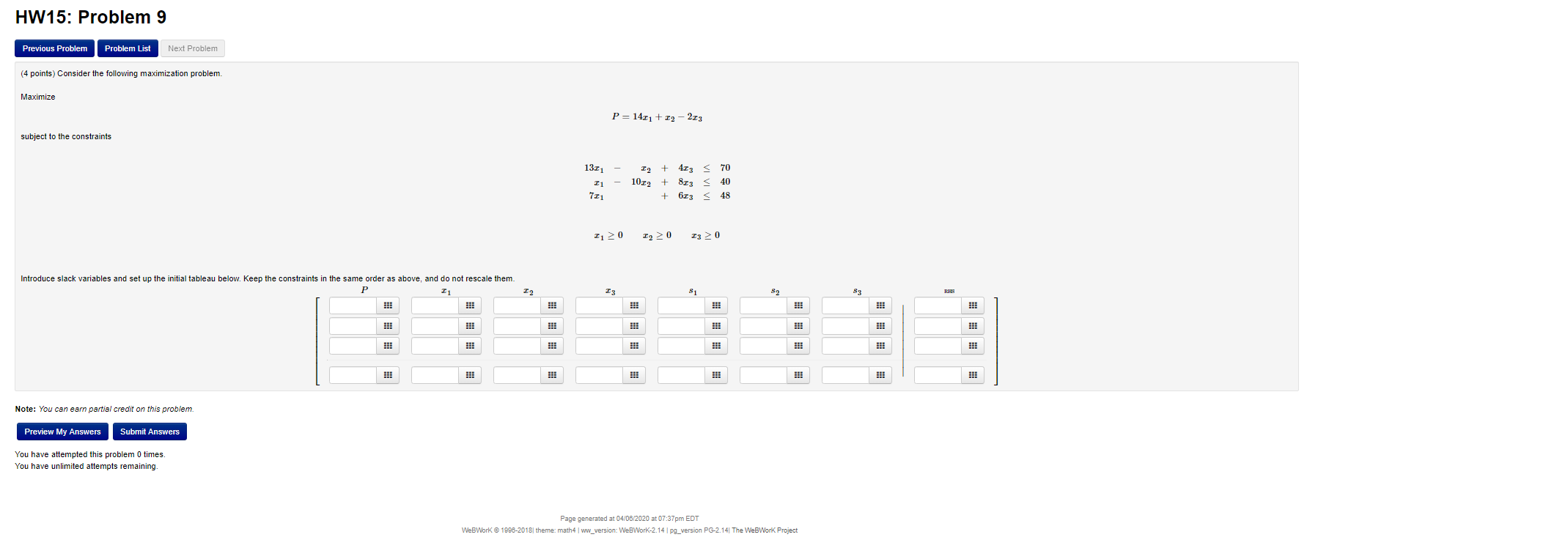 Solved HW15: Problem 9 Previous Problem Problem List Next | Chegg.com