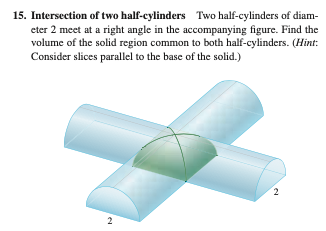 Solved 15. Intersection of two half-cylinders Two | Chegg.com