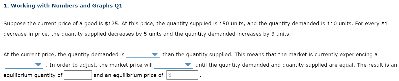 Solved 1. Working with Numbers and Graphs Q1 Suppose the | Chegg.com