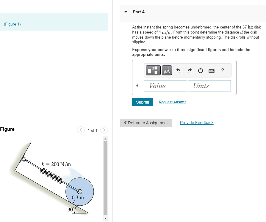 Solved At the instant the spring becomes undeformed, the | Chegg.com