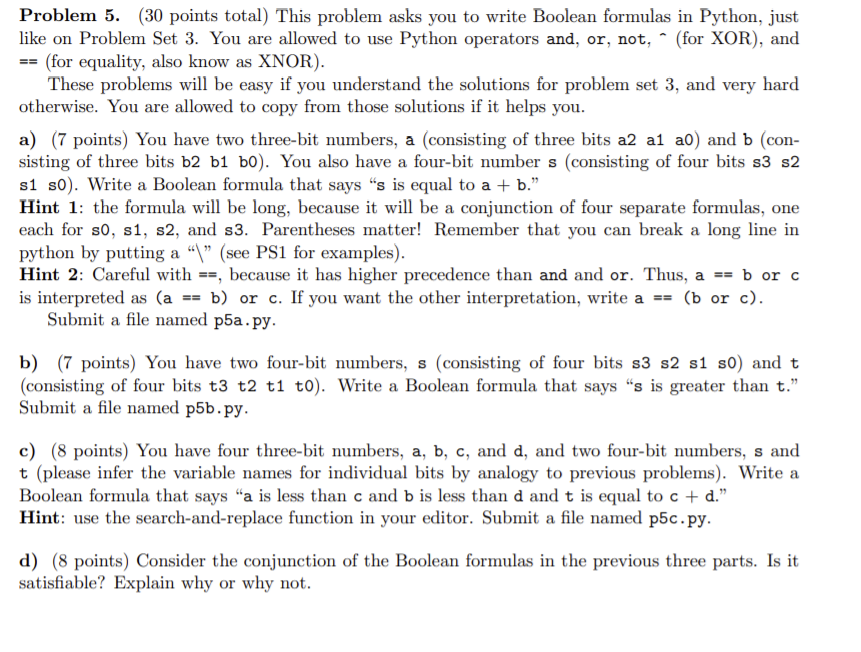 Solved Problem 5. (30 points total) This problem asks you to | Chegg.com