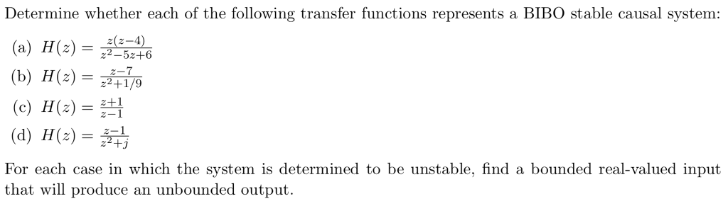 Solved Determine whether each of the following transfer | Chegg.com