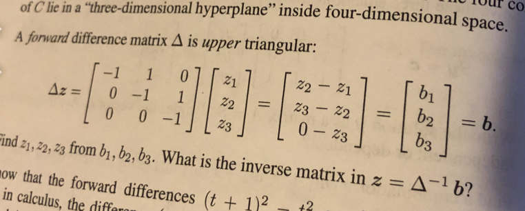 Solved A forward difference matrix us upper triangular. Find | Chegg.com
