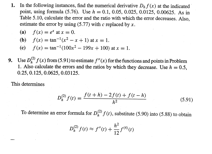 1. In the following instances, find the numerical | Chegg.com