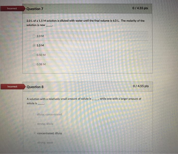 Solved Question 2 0/4.55 pts what is the percent by volume | Chegg.com
