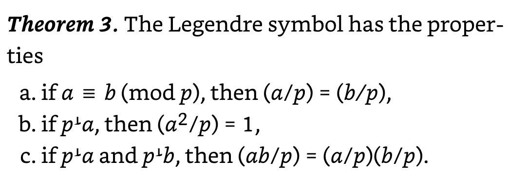 Solved 4. Calculate the following Legendre symbols using | Chegg.com