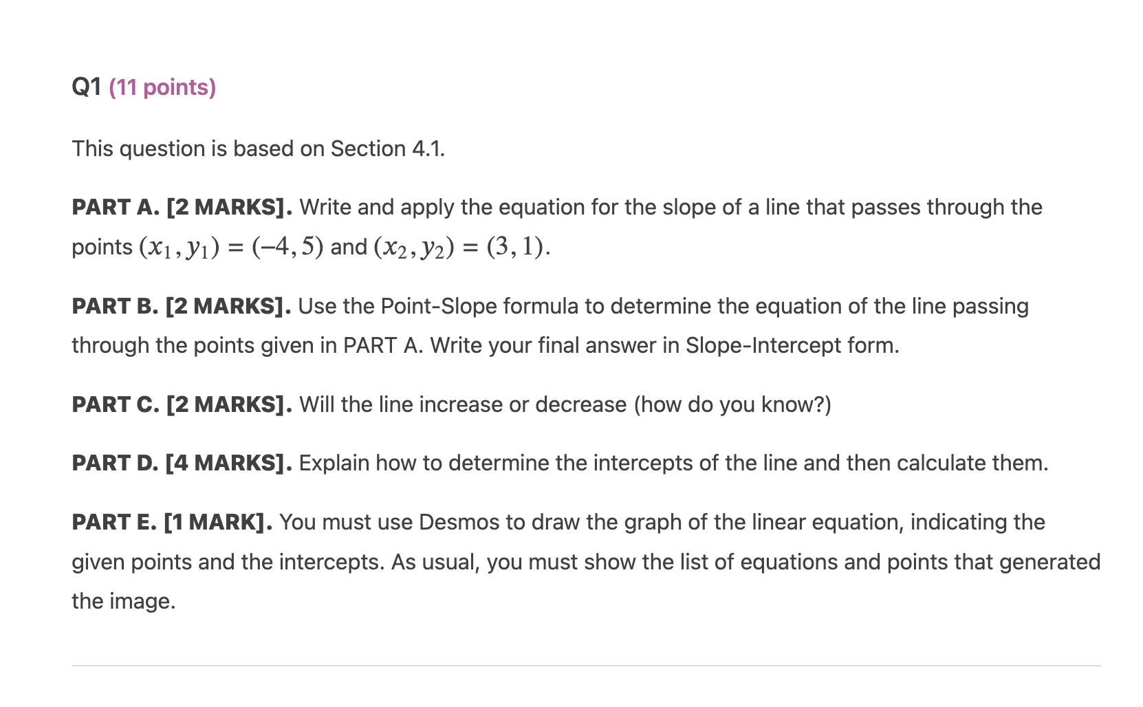 Solved This question is based on Section 4.1. PART A. [2 | Chegg.com