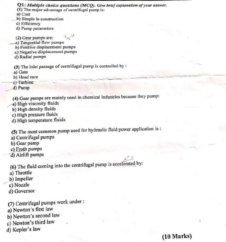 Solved Q1: Multiple choice questions (MCO). Give brief | Chegg.com