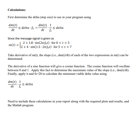 Solved Calculations: First determine the delta (step size) | Chegg.com