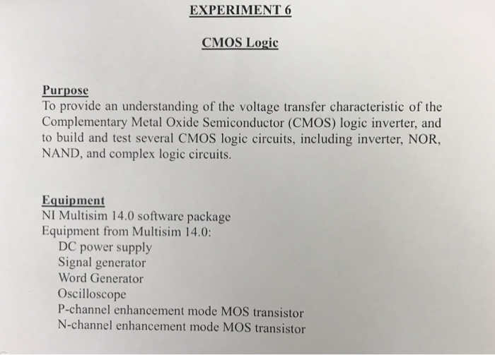 Solved 4. CMOS NAND Gate 4-1) 4-2) Construct a CMOS logic | Chegg.com