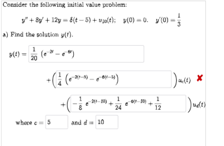 Solved Consider the following initial value | Chegg.com