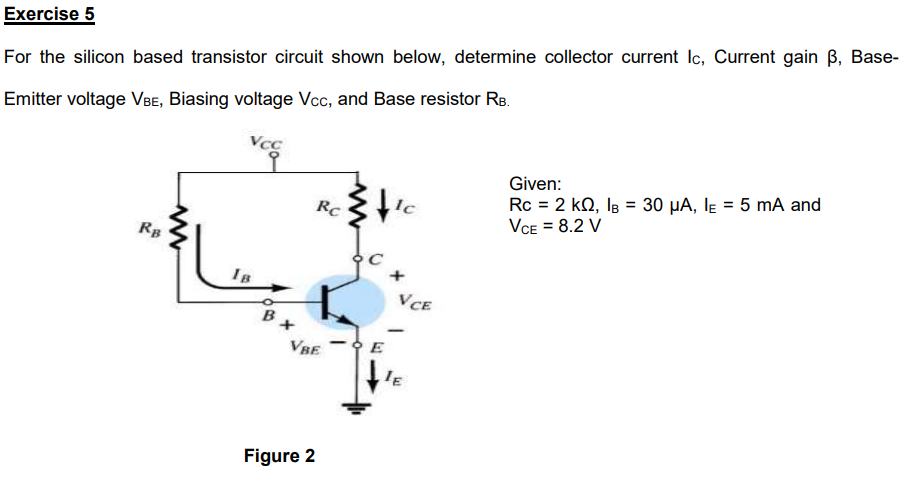 Solved For the silicon based transistor circuit shown below, | Chegg.com