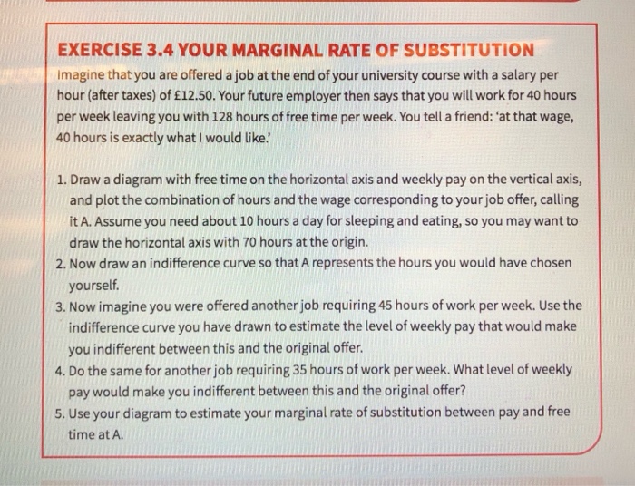 Solved EXERCISE 3.4 YOUR MARGINAL RATE OF SUBSTITUTION | Chegg.com