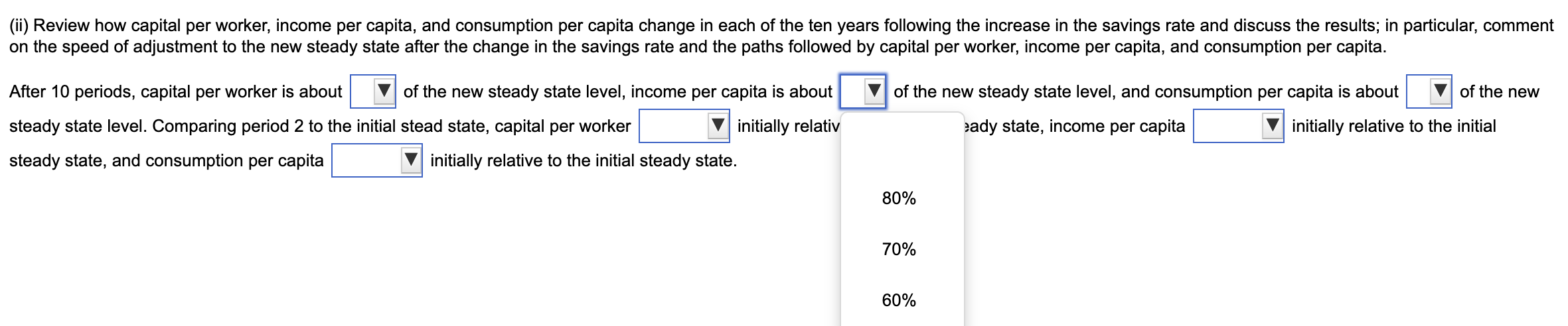 Solved (ii) Review how capital per worker, income per | Chegg.com