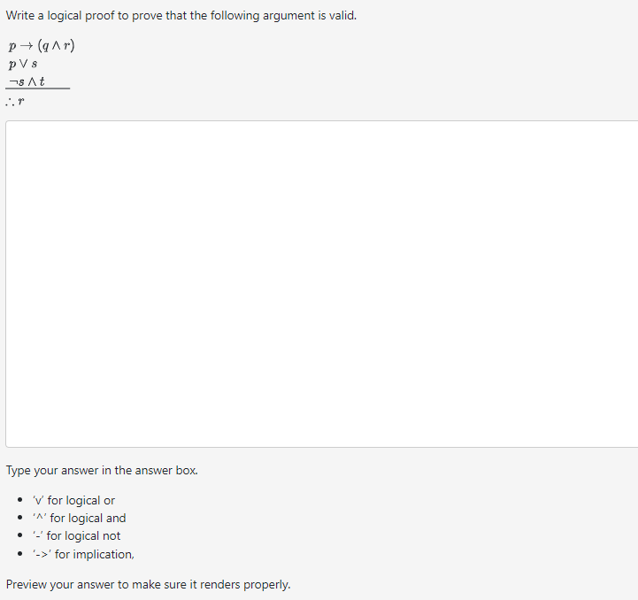 Write a logical proof to prove that the following | Chegg.com