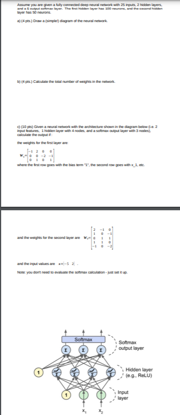 Solved Assume you are given a fully connected deep neural | Chegg.com