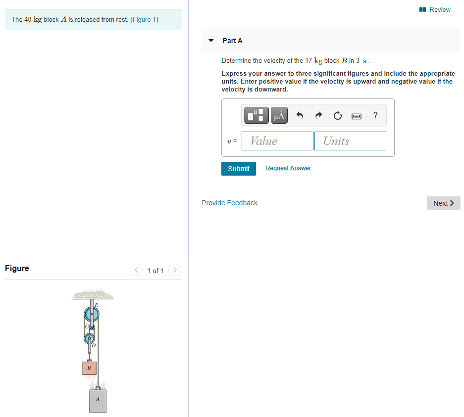 Solved n Review The 40-kg block A is released from rest. | Chegg.com