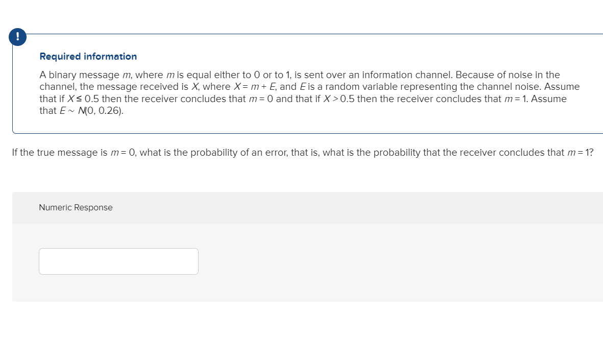 Solved Required information A binary message m, where mis | Chegg.com