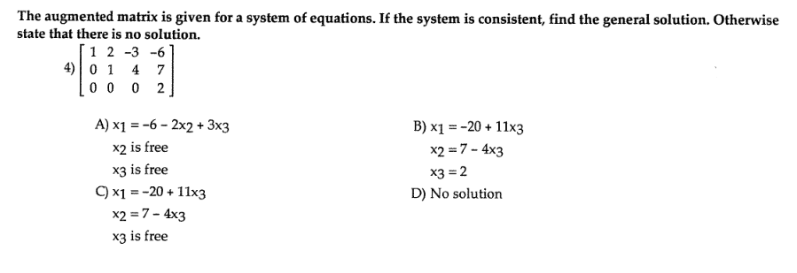 Solved Determine whether the system is consistent. 2) x1 + | Chegg.com